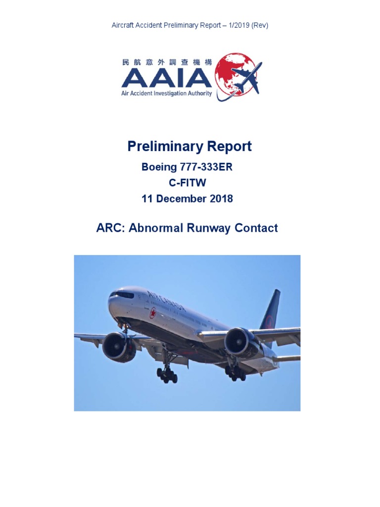 AC15 Preliminary Report 1-2019 (Rev) e | PDF | Airport | Aviation