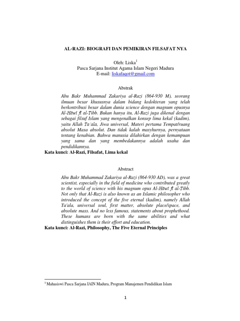 Artikel Al Razi | PDF
