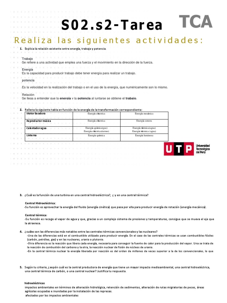 S02.s2 Tarea TCA | PDF | La energía nuclear | Naturaleza