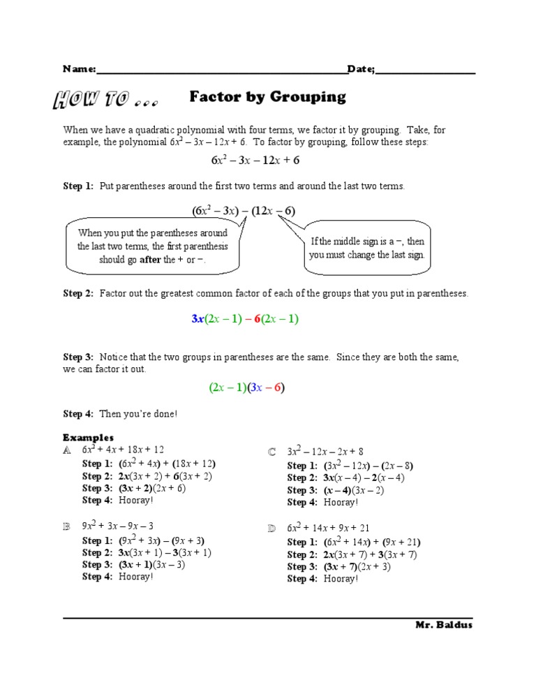 Factoring by Grouping | PDF | Home & Garden