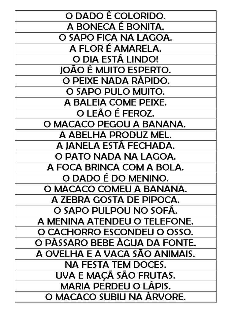 Frases - Leitura | PDF