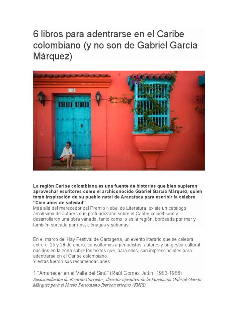 6 Libros para Adentrarse en El Caribe Colombiano | PDF | Colombia ... 6 Libros para Adentrarse en El Caribe Colombiano | PDF | Colombia ...