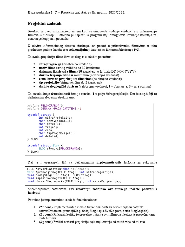 Projektni Zadatak G3 | PDF
