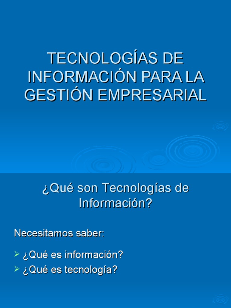 Tecnologías de Información en Gestión Empresarial | PDF | Comercio ...