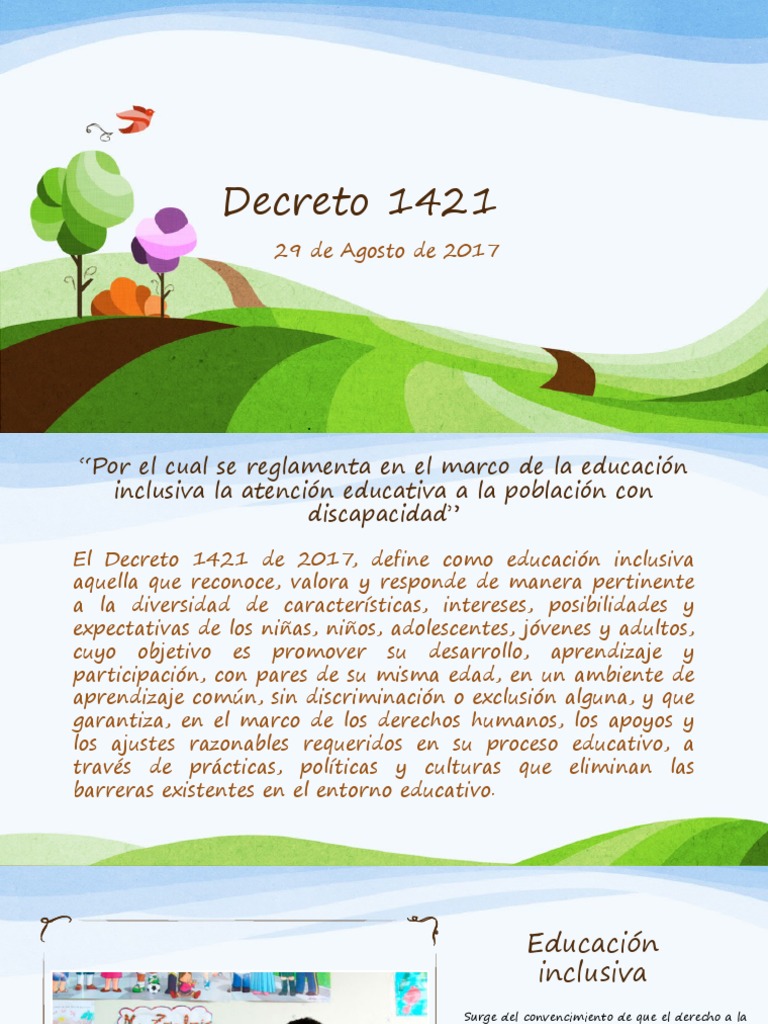 Decreto 1421 de 2017 | PDF | Invalidez | Método de enseñanza