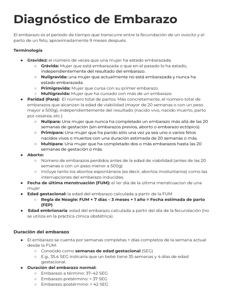 Diagnóstico de Embarazo | PDF | El embarazo | Placenta