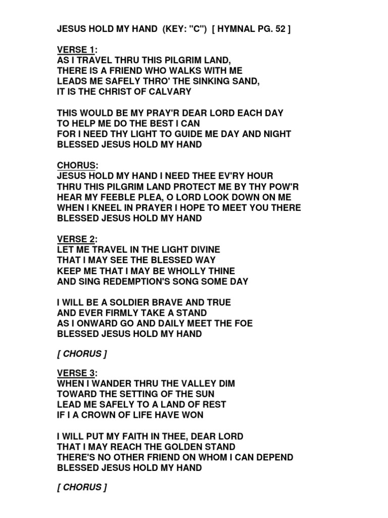 Jesus Hold My Hand C | PDF