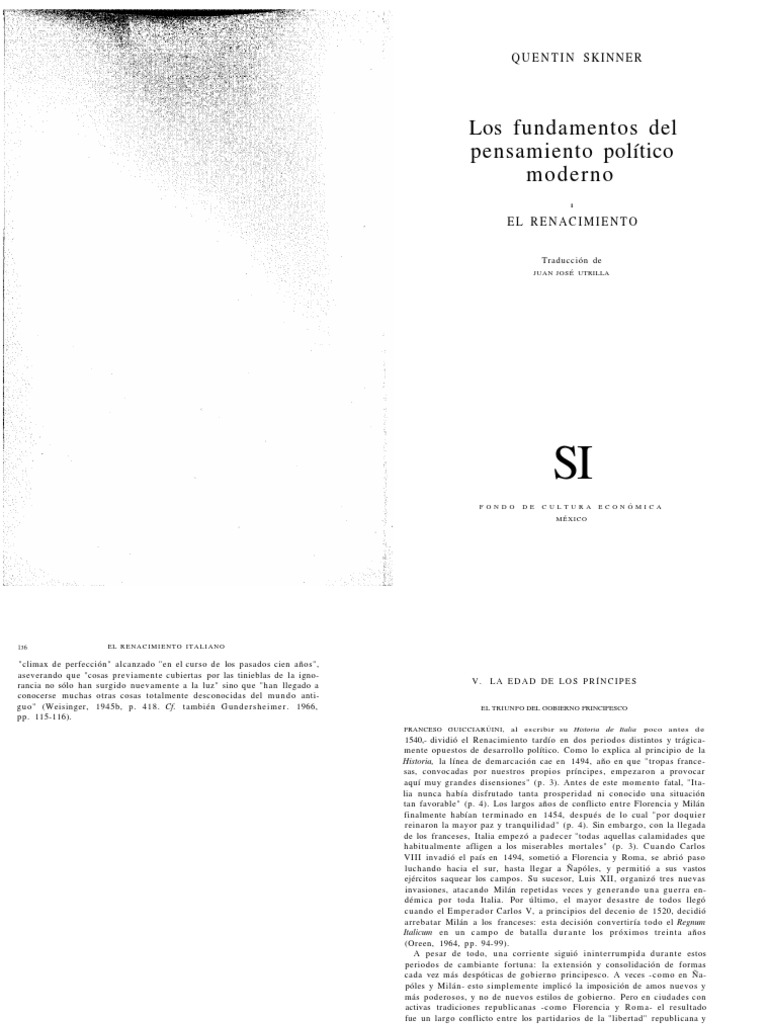 4. Skinner Los Fundamentos Del Pensamiento Político Moderno 137-215 | PDF | El príncipe ...