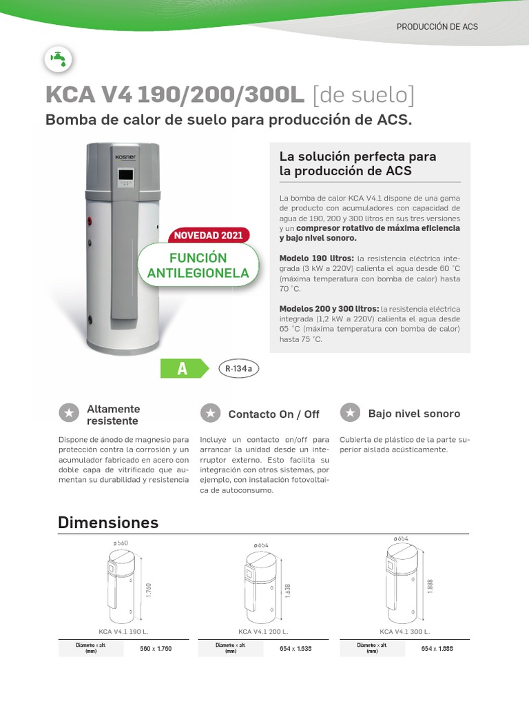 Kosner Kca v4 200 y 300l | PDF | Bomba de calor | Química