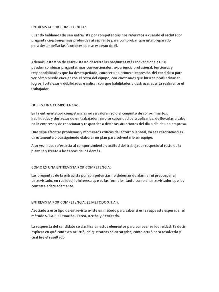 Guía de Entrevistas por Competencias | PDF | Crecimiento personal y profesional