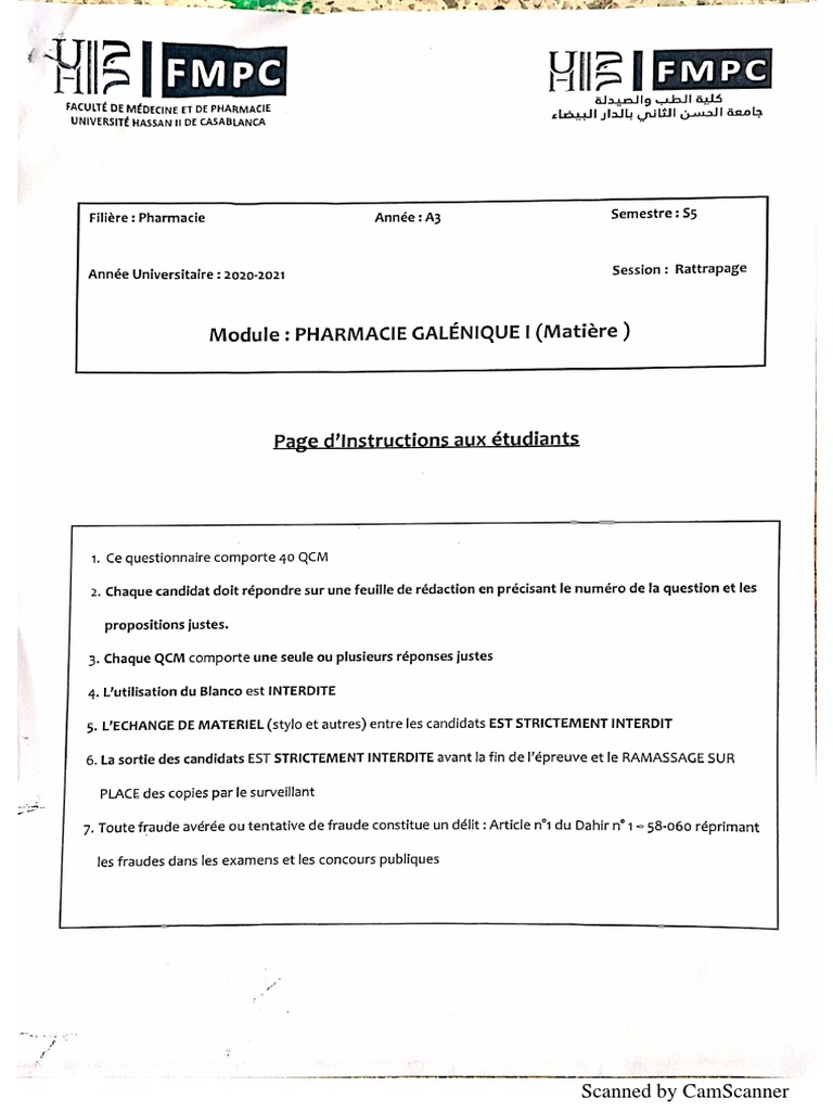 Galénique 1 Matière - Ratt | PDF