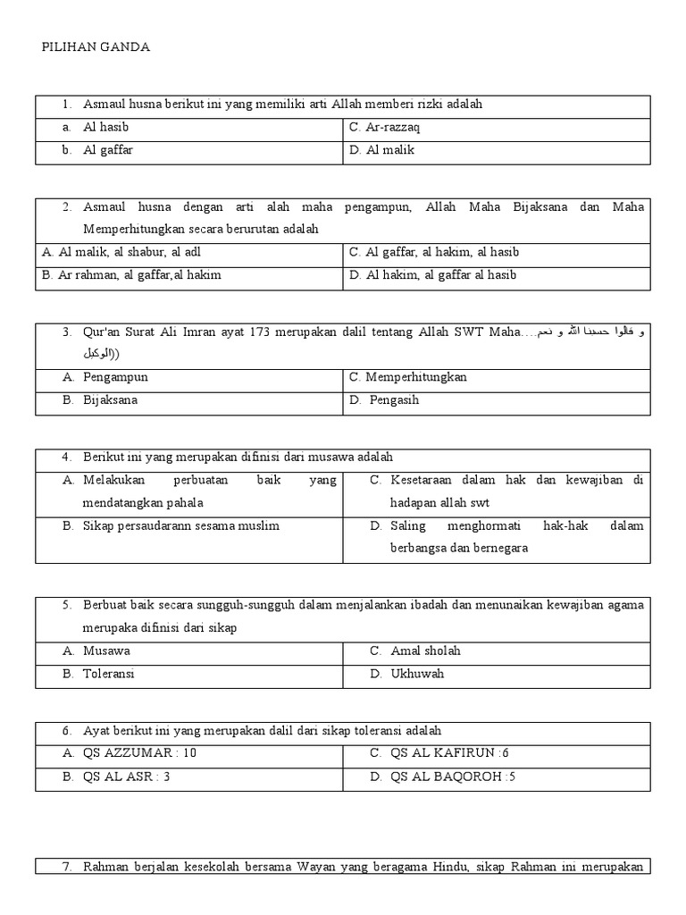 Soal Semster 1 2021 | PDF