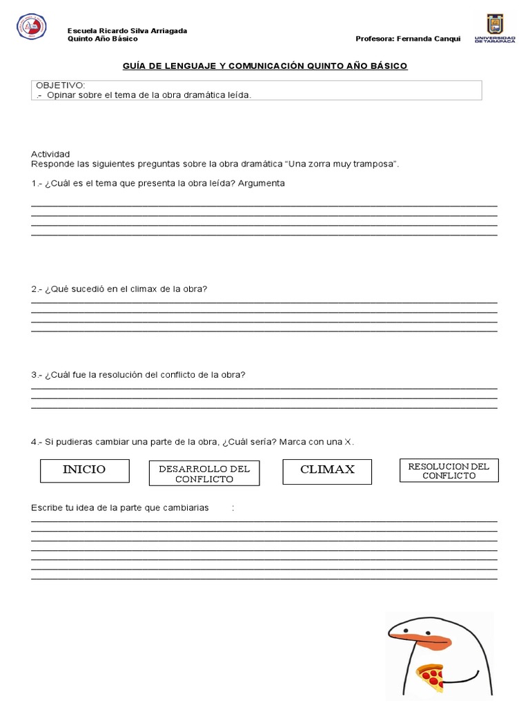 Lenguaje Guia De Actividad Obra Dramatica Pdf