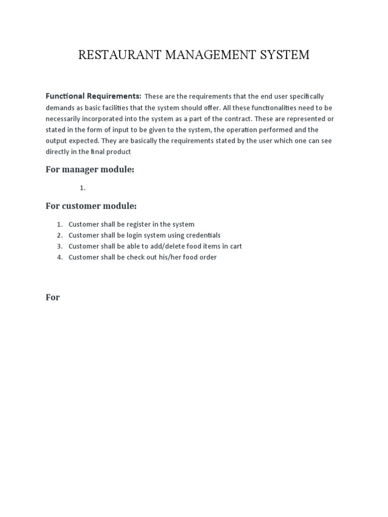 Food Court Management System | PDF
