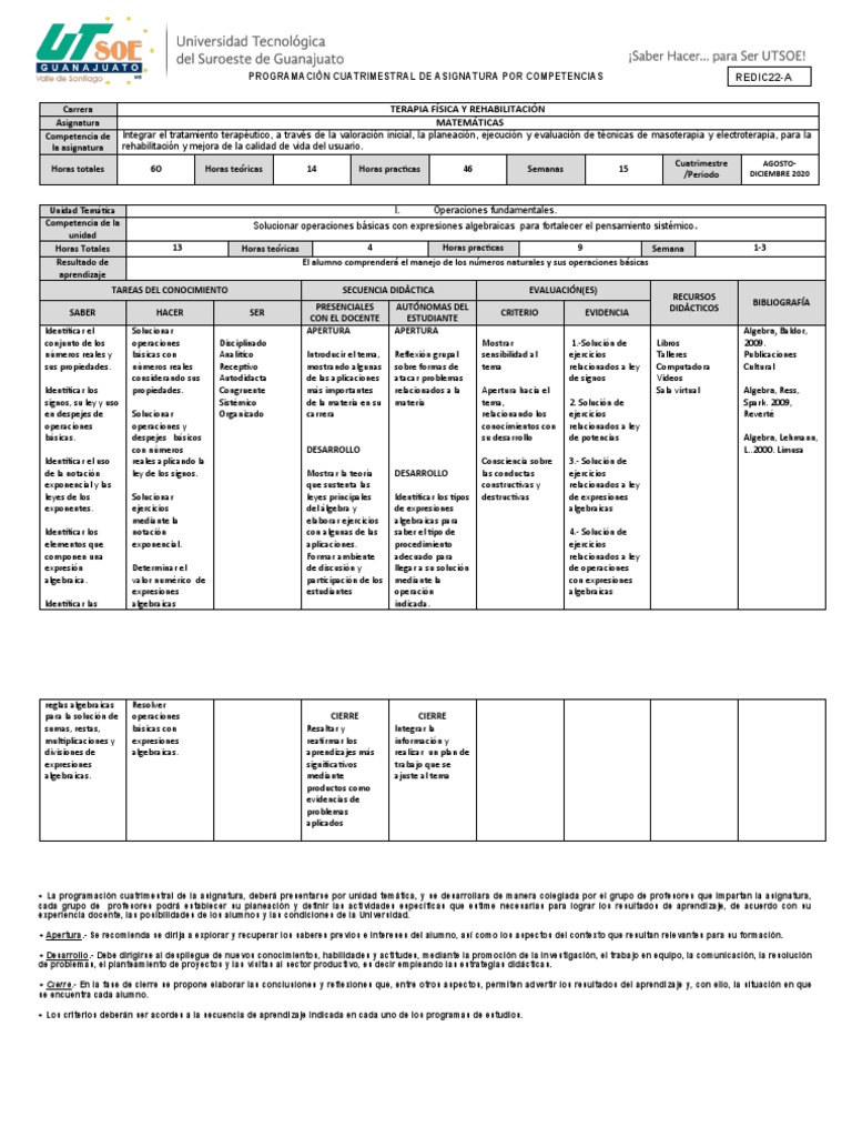Redic22 Matematicas TFR | PDF | Ecuaciones | Evaluación