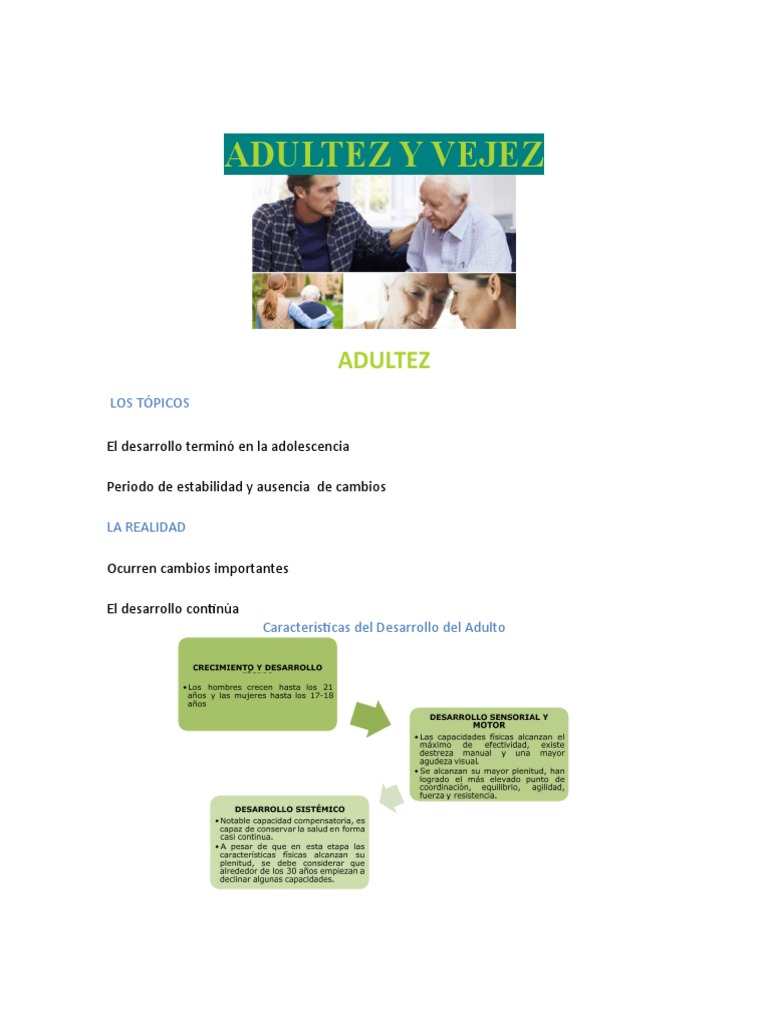 ADULTEZ Y VEJEZ de La Salud | PDF | Adultos | Envejecimiento
