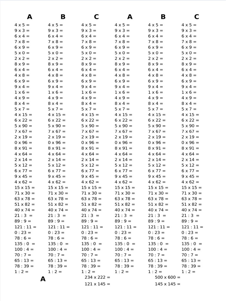 Latihan Soal Perkalian Dan Pembagian SD | PDF