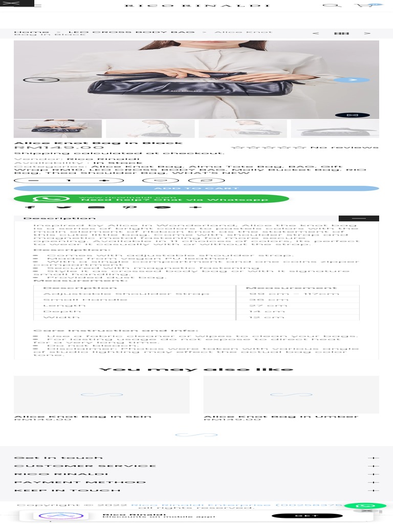 Alice Knot Bag in Black - Rico Rinaldi | PDF