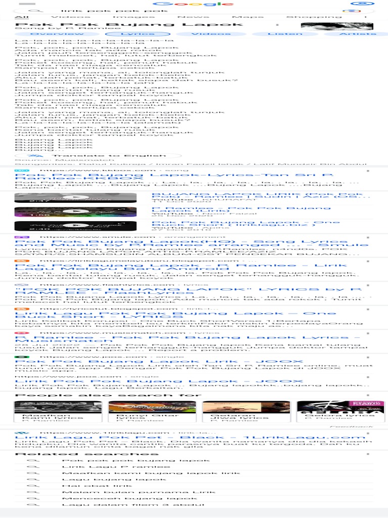 Lirik Pok Pok Pok - Google Search | PDF