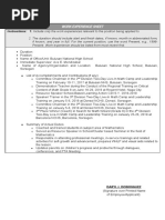 CS Form No. 212 Attachment - Work Experience Sheet | PDF | English As A ...