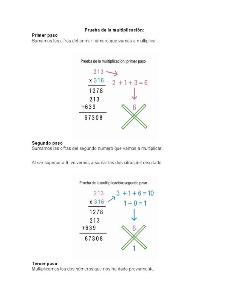 Cómo hacer la prueba de multiplicación | PDF