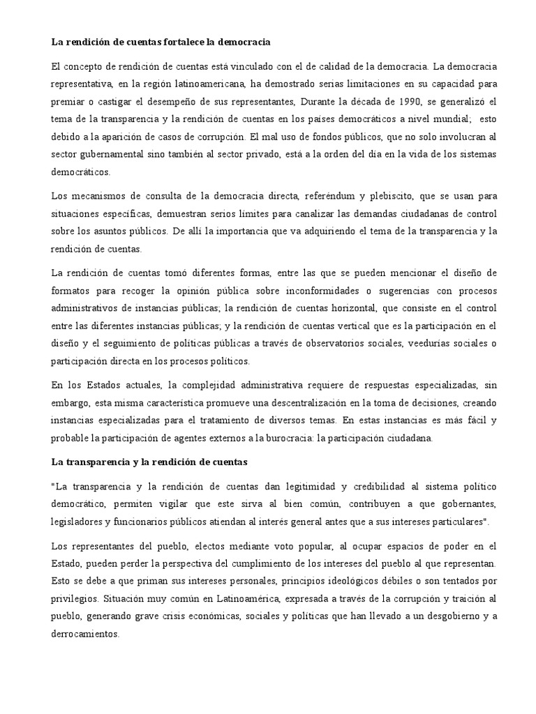 SQ. 1P. C3. - La Rendición de Cuentas Fortalece La Democracia | PDF ...