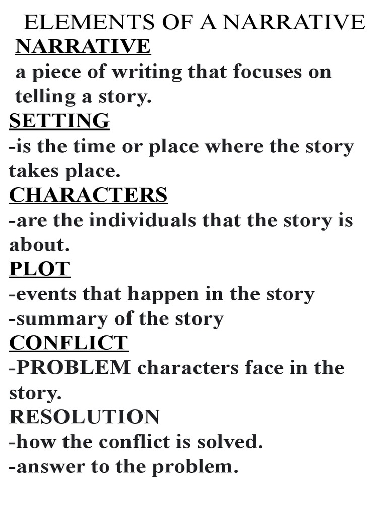 Elements of A Narrative | PDF | General Fiction