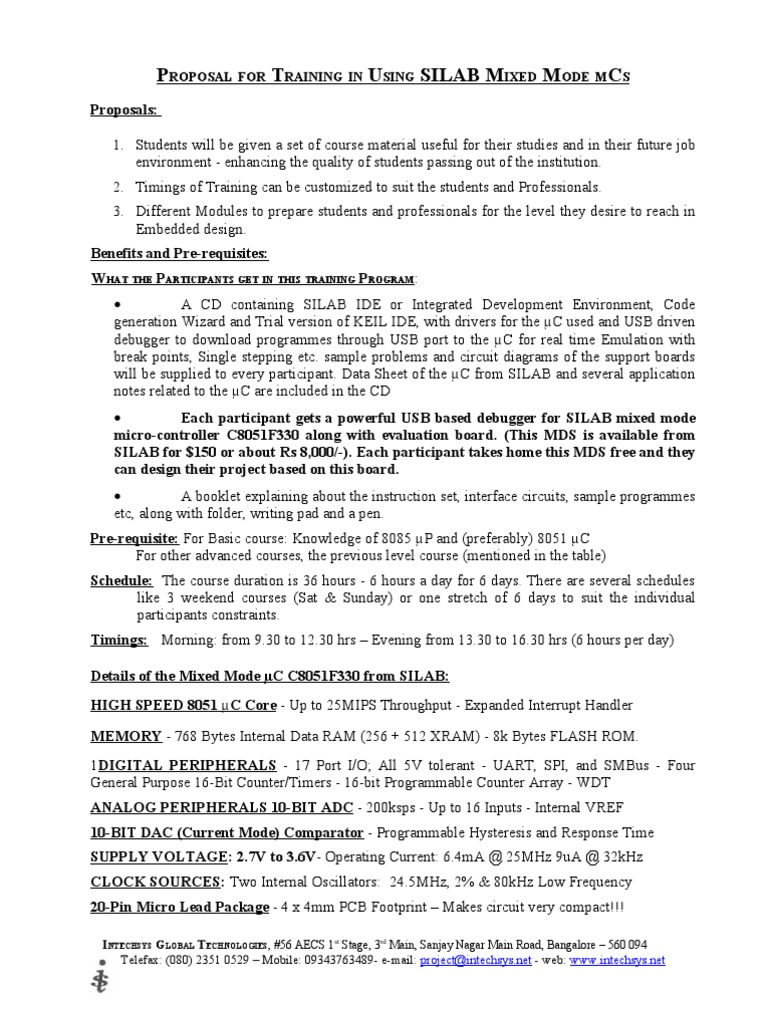 Silab Training Course - Details | PDF | Microcontroller | Analog To ...