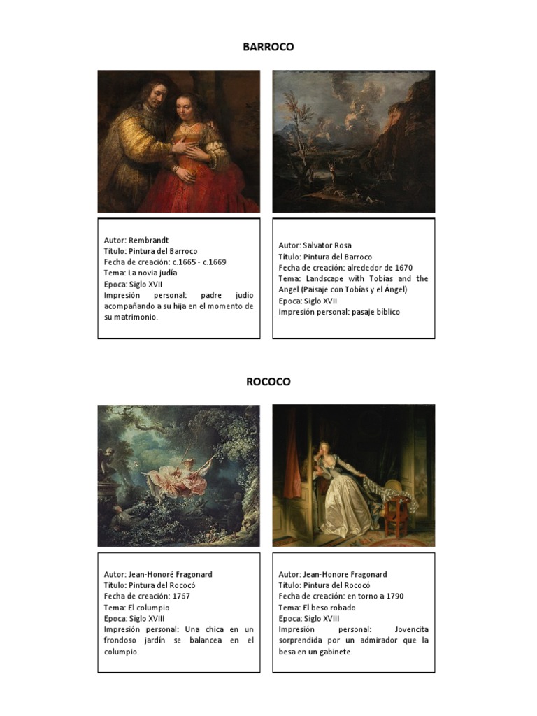 Arte Del Rococo Barroco | PDF | Pinturas | Estilo