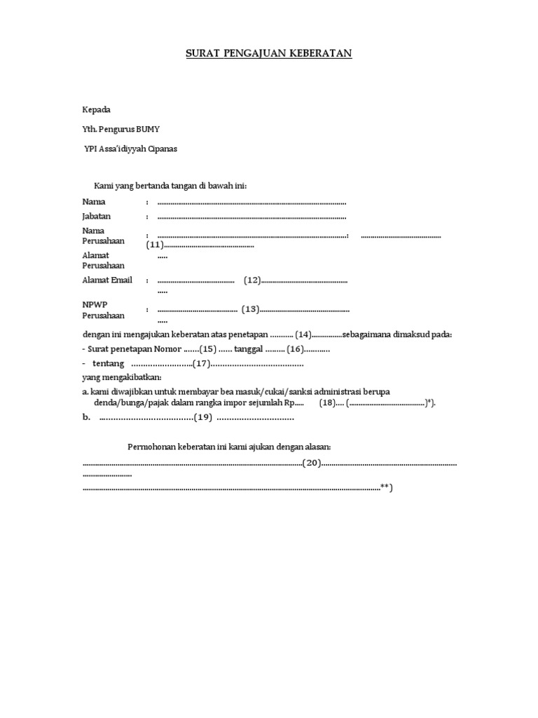 Surat Contoh Petisi | PDF