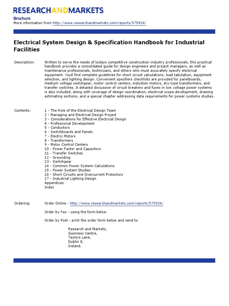 Electrical System Design and Specification | Download Free PDF ...