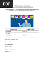 Sba Sample - Csec Math | PDF | Questionnaire | Chart