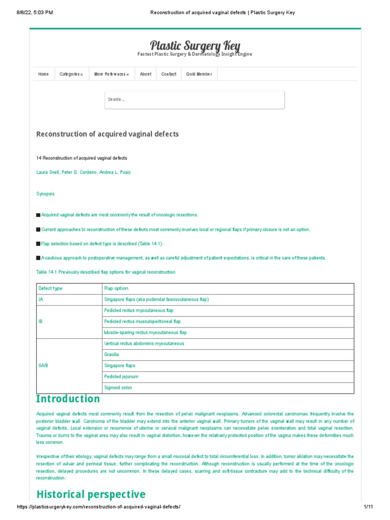 Vaginal Reconstruction Techniques | PDF | Vagina | Anatomy