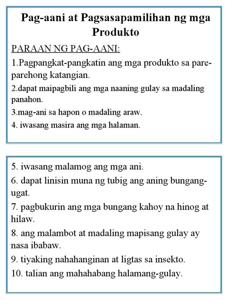 EPP Aralin 9 Pag-Aani at Pagsasapamilihan | PDF