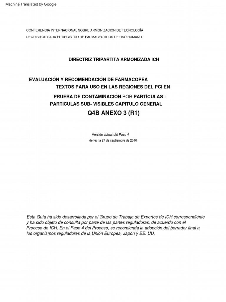 Q4B Annex 3 (R1) Guideline | PDF