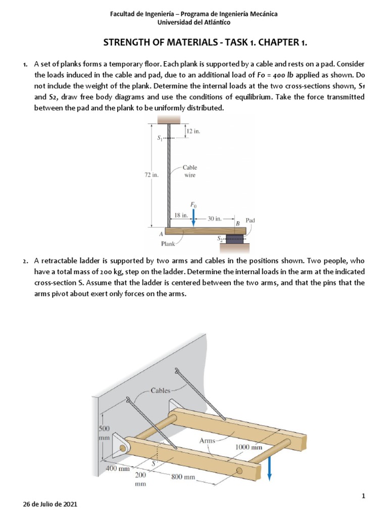 Strength of Materials - Task 1. Chapter 1. | PDF | Tension (Physics ...