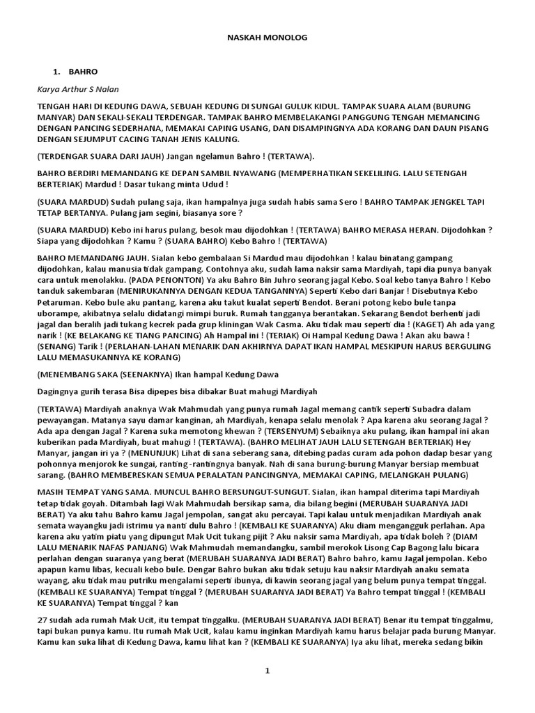 Naskah Monolog | PDF