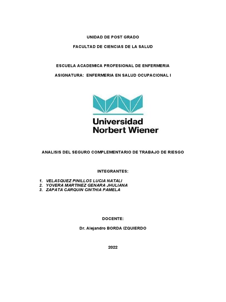 Tarea Final Ensayo Seguro Complementario | PDF | Derecho laboral | Seguro
