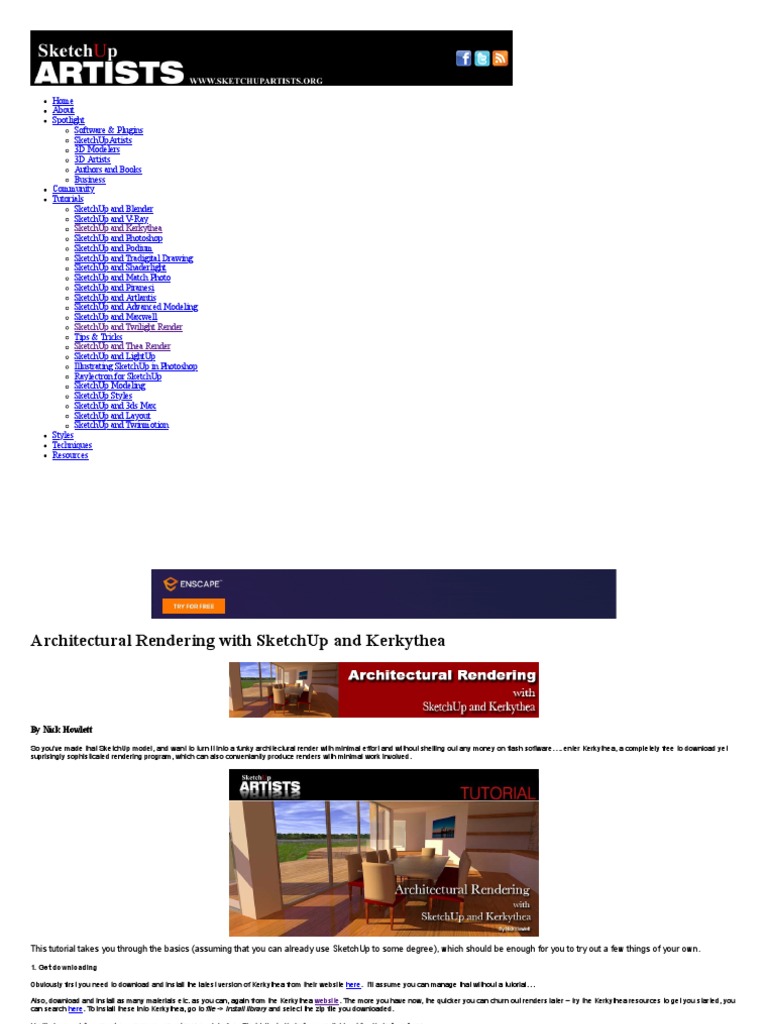 Architectural Rendering With SketchUp and Kerkythea - SketchUp 3D Rendering Tutorials by ...