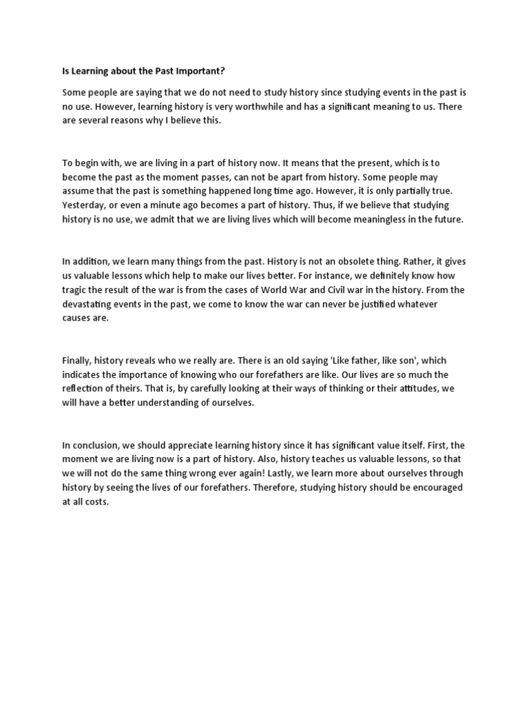 Is Learning About The Past Important | PDF | Learning | Cognitive Science