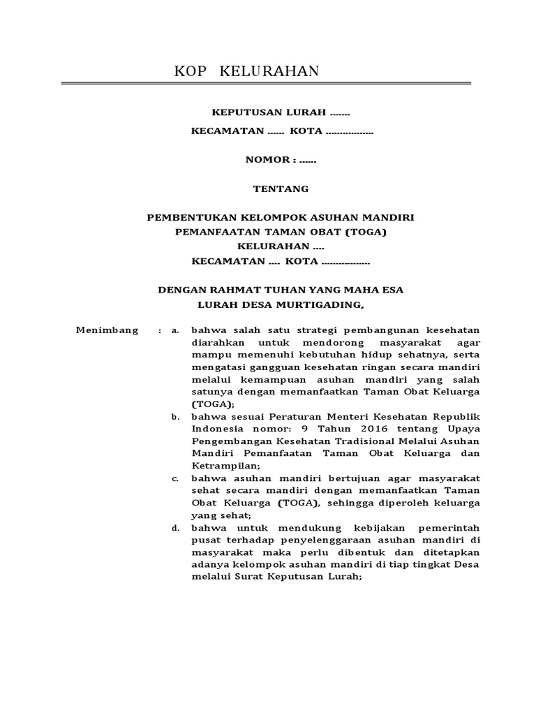 Contoh SK Toga | PDF