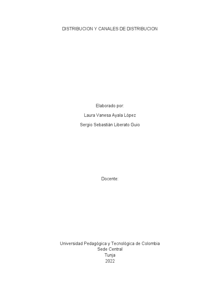 Distribucion y Canales de Distribucion | PDF | Marketing | Al por menor