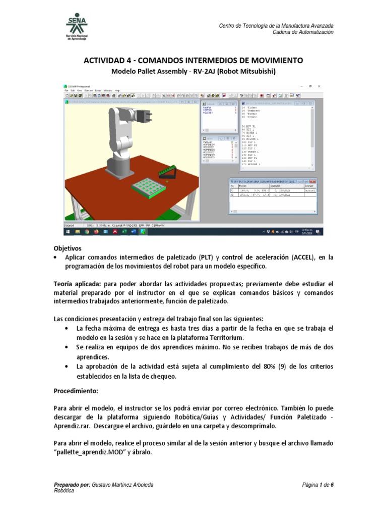 Optimización de la programación de un robot industrial para la función de paletizado | PDF ...