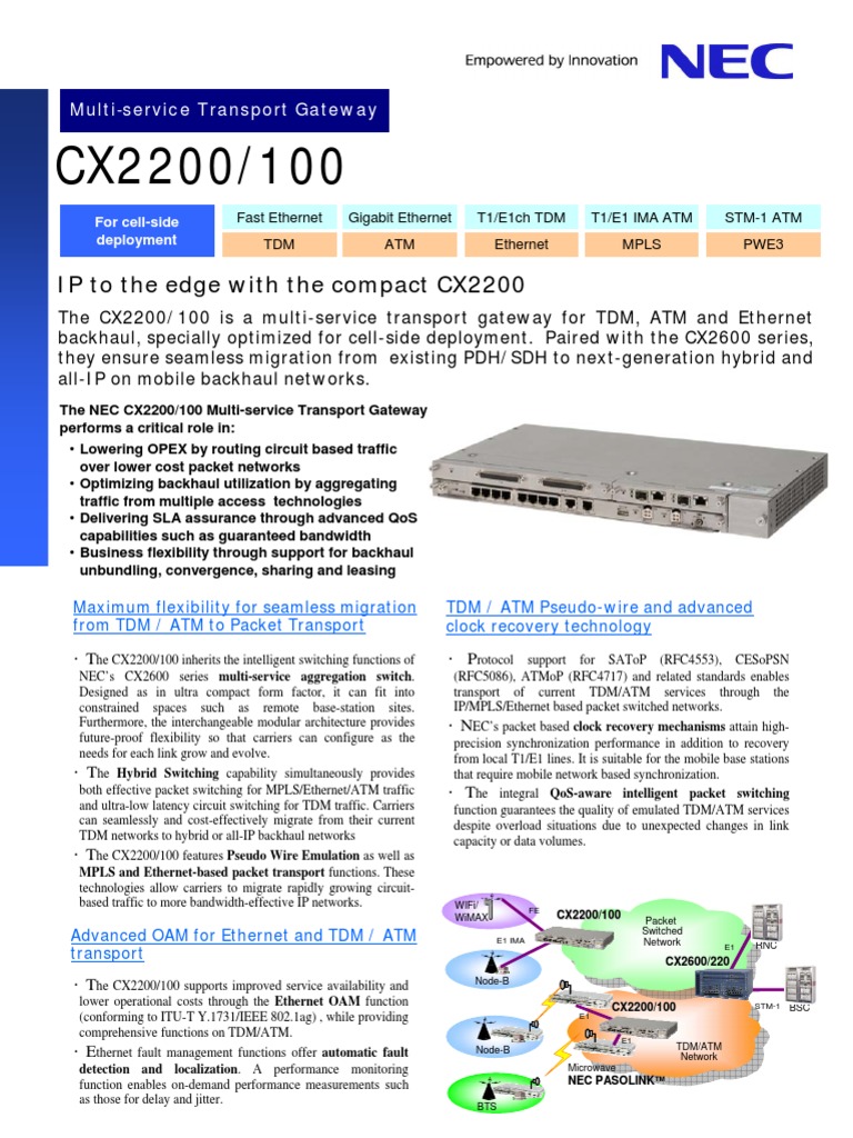 CX2200 Brochure | PDF | Asynchronous Transfer Mode | Multiprotocol Label Switching