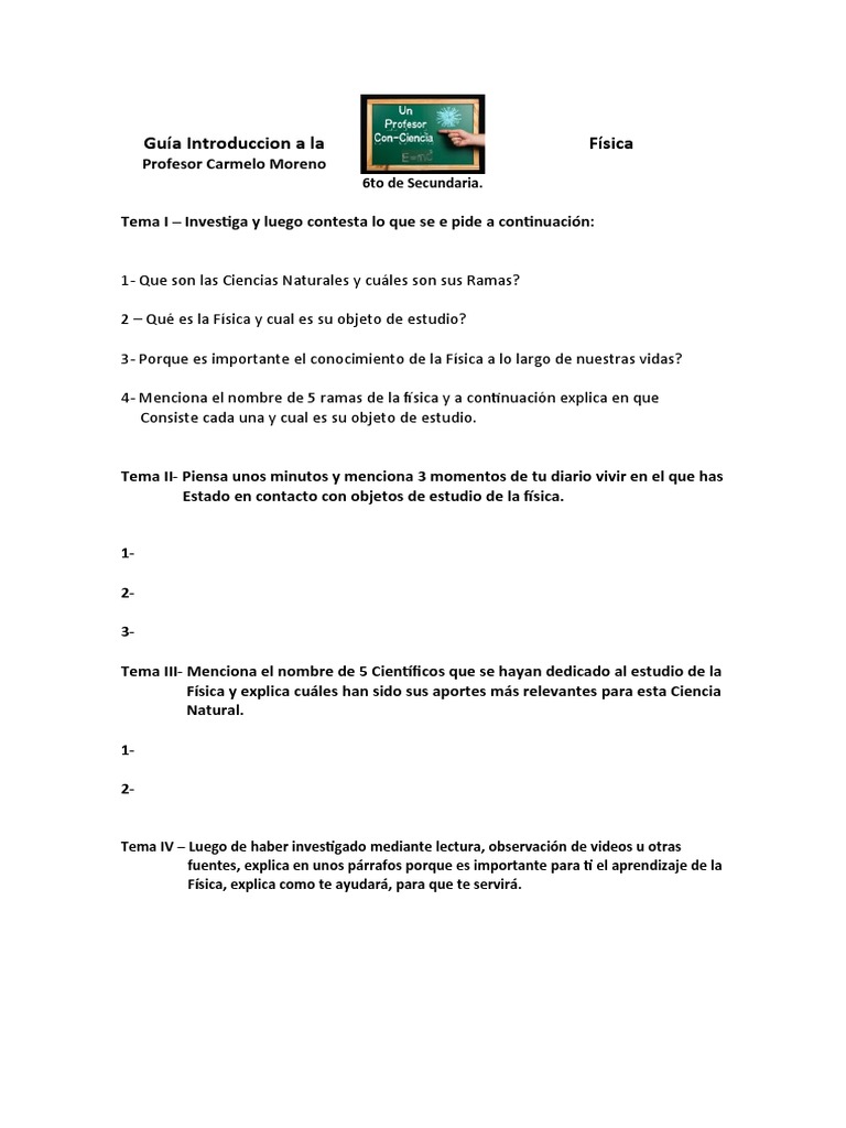 Introducción a la Física para Secundaria | PDF