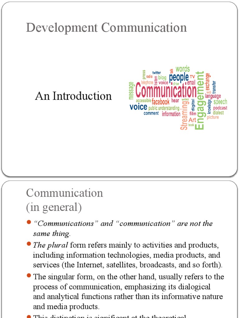 Lecture 1 - Introduction To Development Communication | PDF | Communication | Expert
