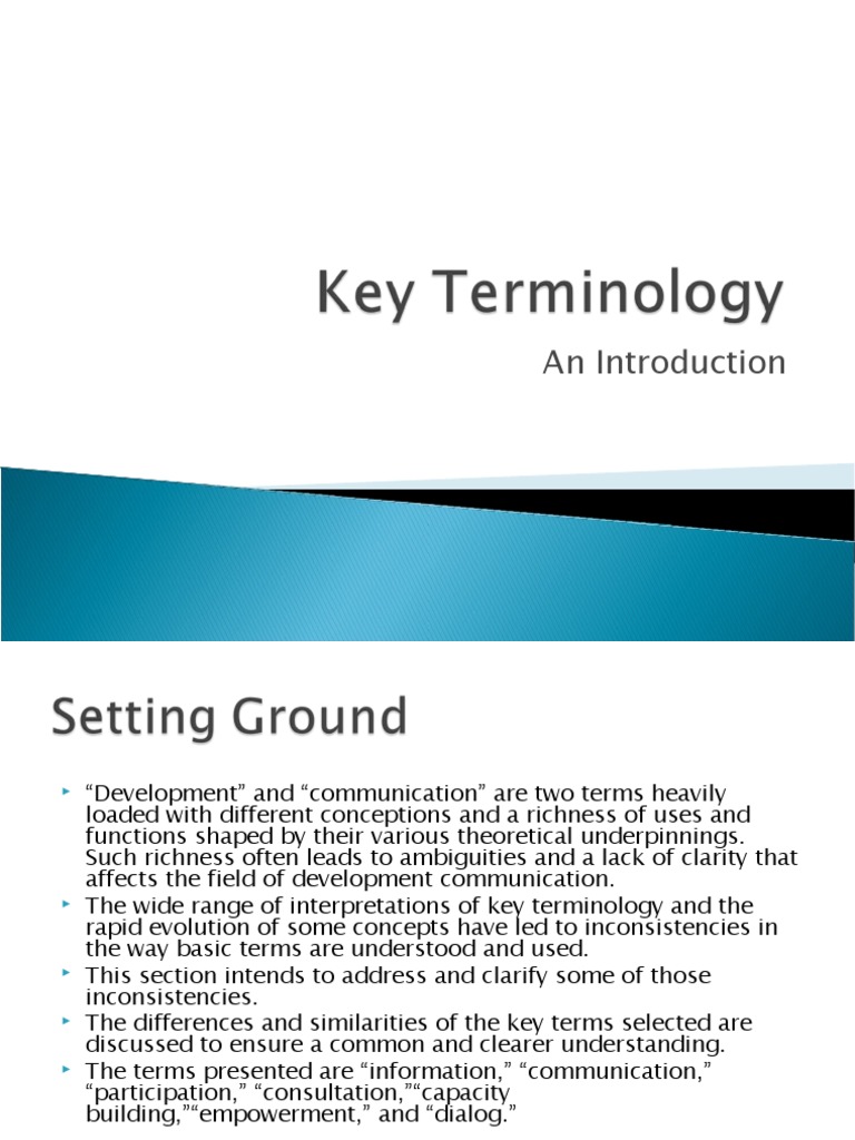 Lecture 2-Key Terminology | PDF | Communication | Information
