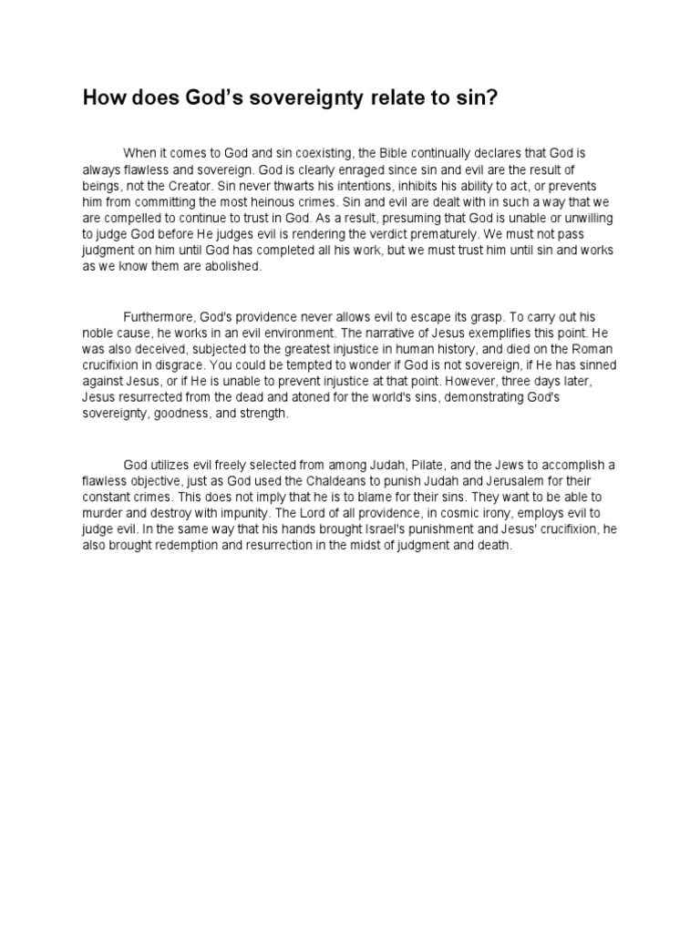 Bible - God's Sovereignty Summary | PDF