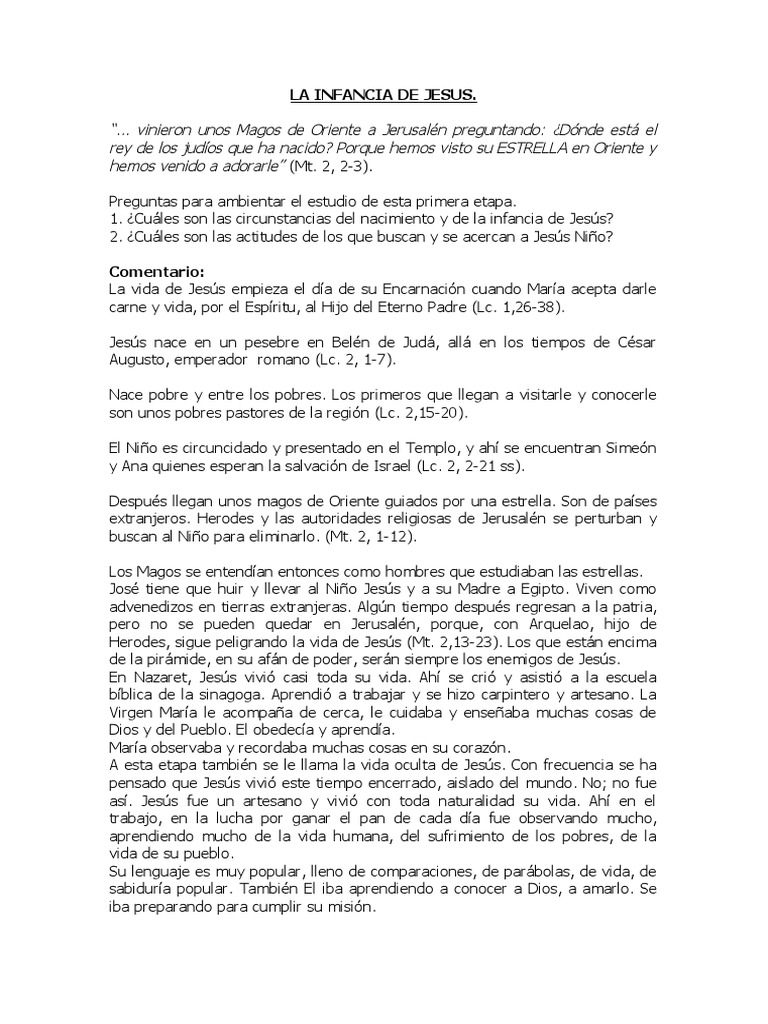 La Infancia de Jesus | PDF | Jesús | Evangelio de Mateo