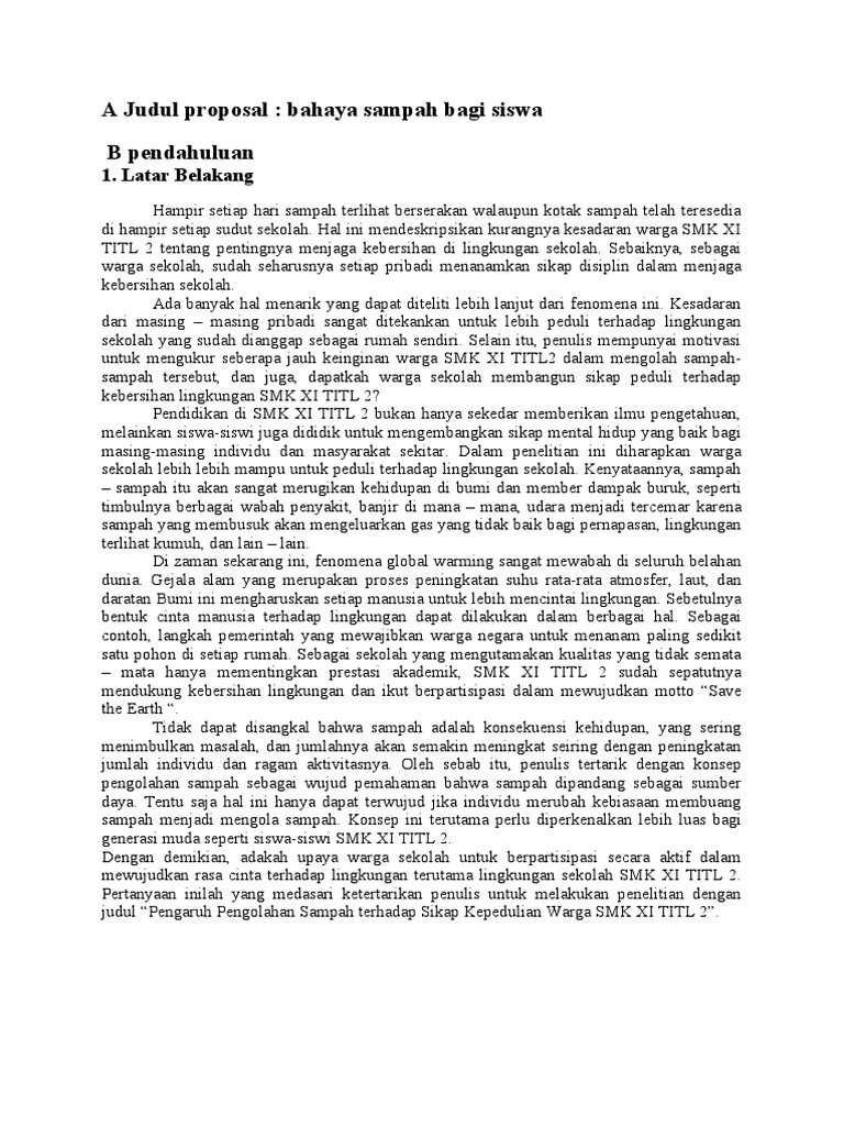 CONTOH Judul Proposal | PDF